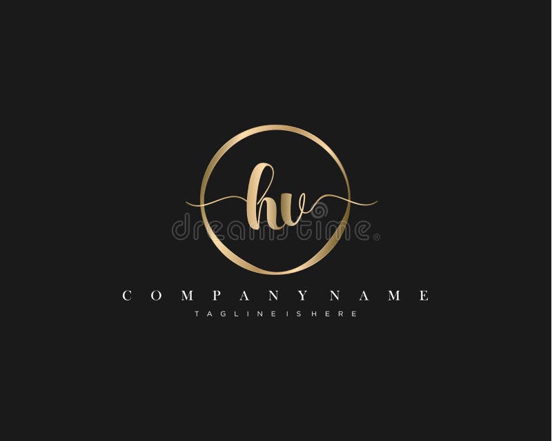 HV Initial Handwriting Logo Template Vector. Stock Vector ...