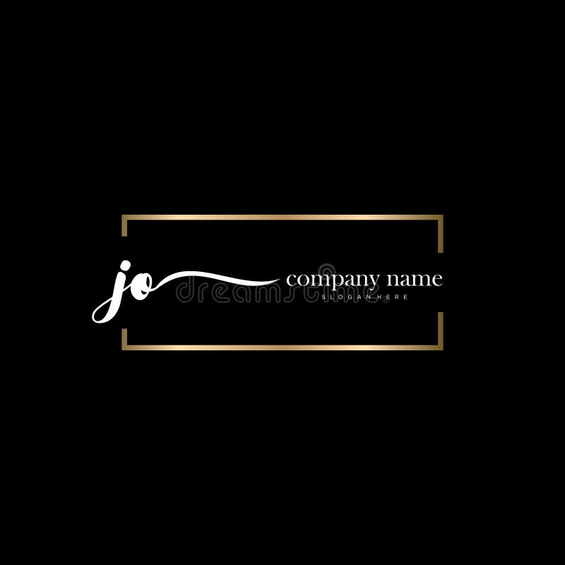 JO Initial Handwriting Logo Template Vector. Stock Vector ...
