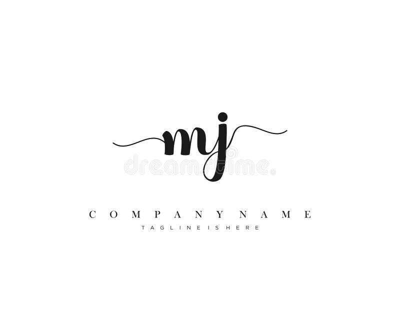 MJ Initial Handwriting Logo Template Vector. Stock Vector ...