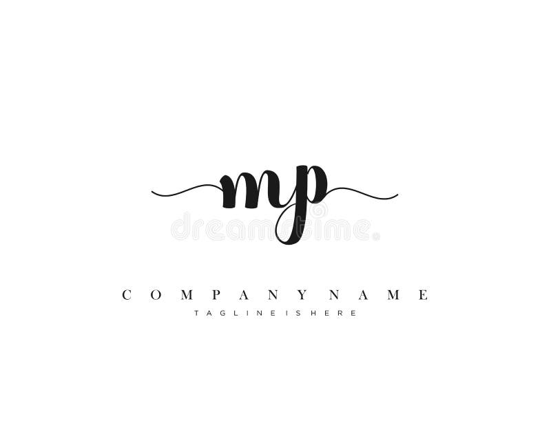 MP Initial Handwriting Logo Template Vector. Stock Vector ...
