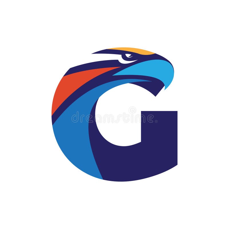 Letter G Initial Logo with Eagle Head Vector Template Stock ...