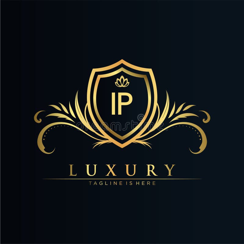 IP Letter Initial with Royal Template.elegant with Crown Logo Vector ...