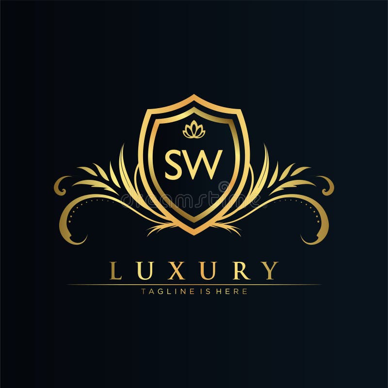 SW Letter Initial with Royal Template.elegant with Crown Logo Vector ...