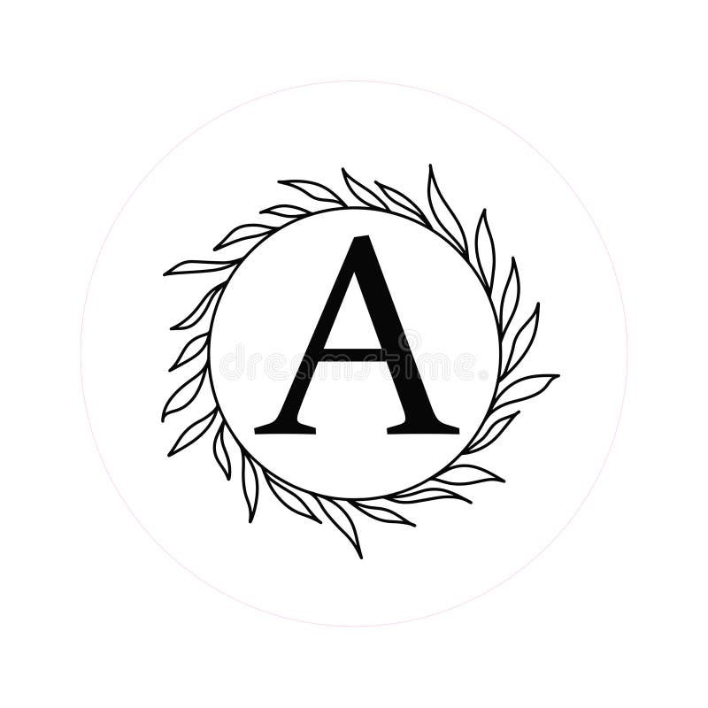 Letter "a" Initials with Round Floral Frames, Vector Monogram Logo ...