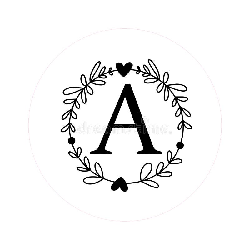 Letter "a" Initials with Round Floral Frames, Vector Monogram Logo ...