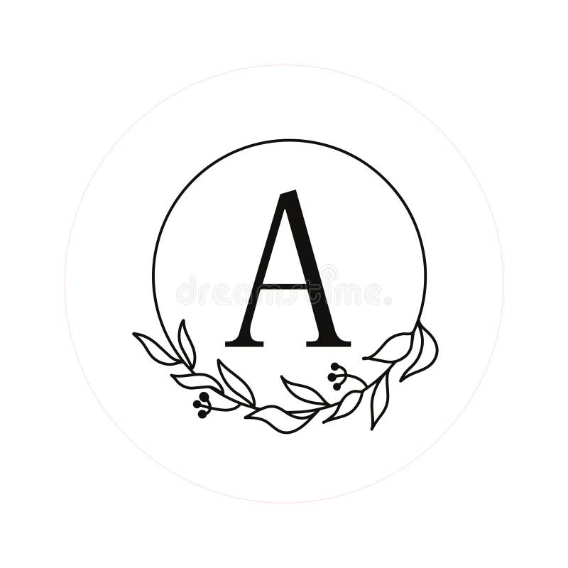 Letter "a" Initials with Round Floral Frames, Vector Monogram Logo ...