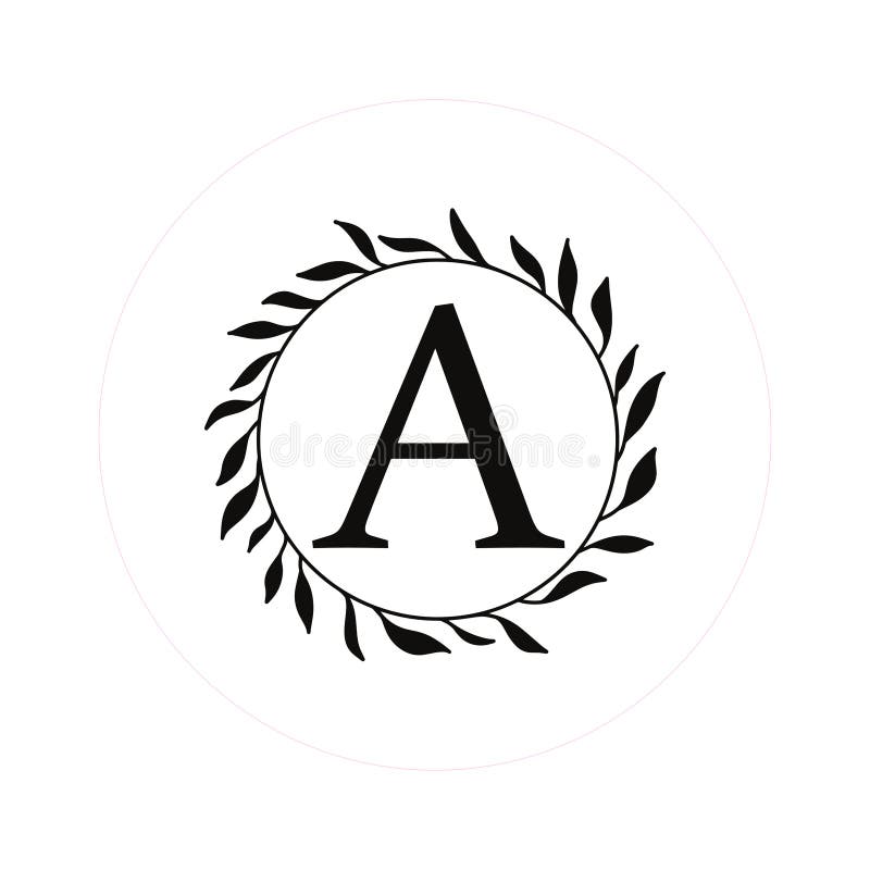 Letter "a" Initials with Round Floral Frames, Vector Monogram Logo ...