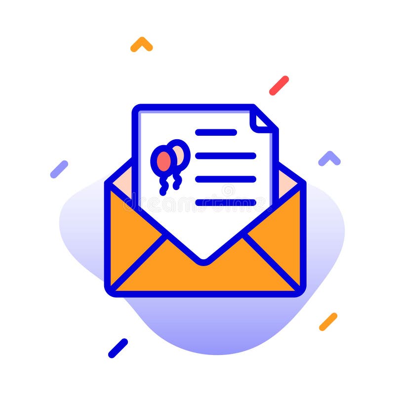 Letter, Invitation, Invite, Envelope Fully Editable Vector Icons Stock ...