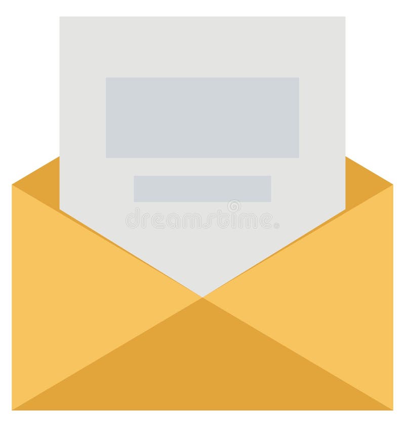 Letter Isolated Color Vector Icon Stock Vector - Illustration of sent ...
