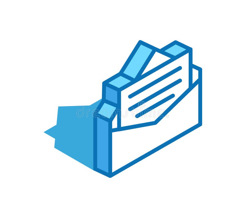 Letter Isometric Icon. Positive Review, Online Message 3D Line Style ... Letter Isometric Icon. Positive Review, Online Message 3D Line Style ...