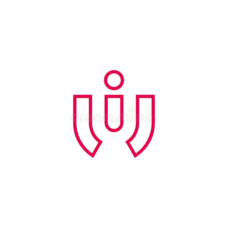 Letter Iu Outline Simple Geometric Logo Vector Stock Vector ...