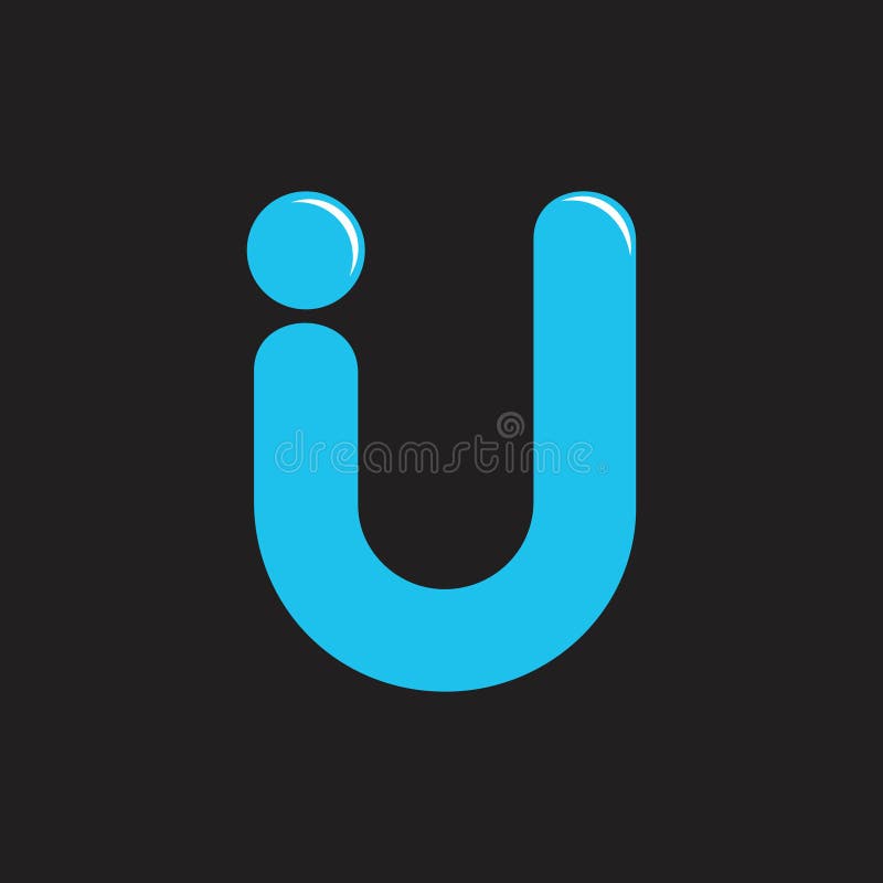 Letter Iu Simple Line Logo Vector Stock Vector - Illustration of line ...