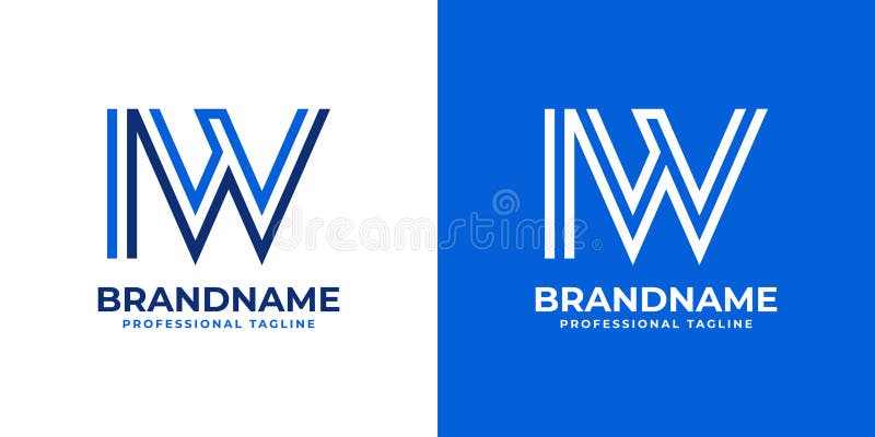 Letter IW Line Monogram Logo, Suitable for Business with IW or WI ...