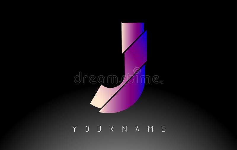 Letter J with Abstract Sliced Effect Logo Design. Creative Vector ...