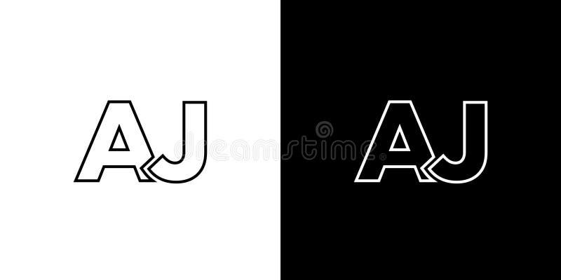 Modern Trendy Minimal Monogram Aj Stock Illustrations – 191 Modern ...