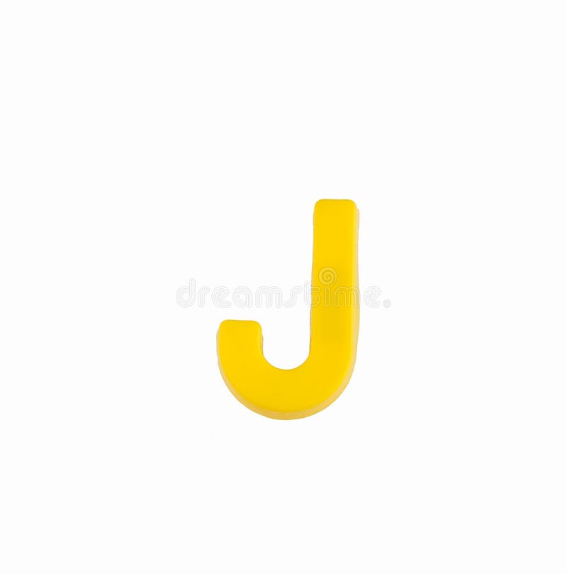 Letter J of the Alphabet - Piece in Yellow Plastic Stock Image - Image ...