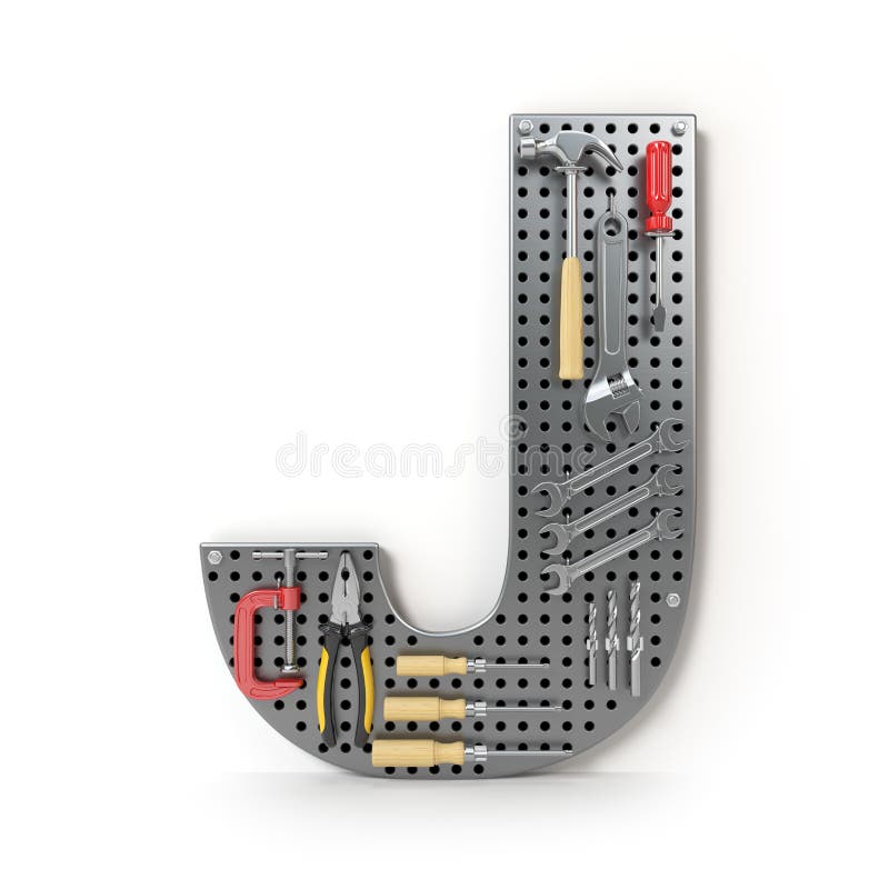 Letter a. Alphabet from the Tools on the Metal Pegboard Isolated Stock ...