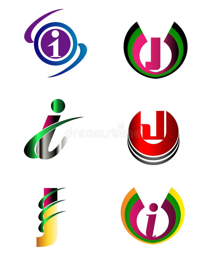 Letter J Company Logo Icon Template Set Stock Vector - Illustration of ...