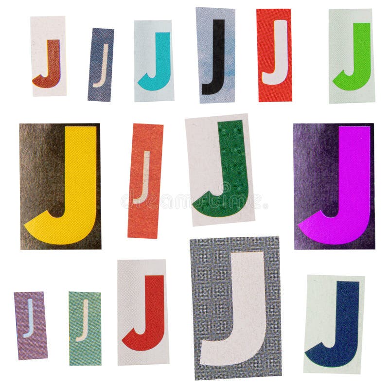 Letter J Cut Out from Newspapers Stock Photo - Image of element ...