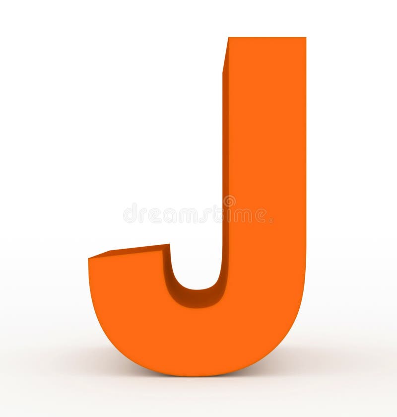 Letter J 3d Orange Isolated on White Stock Illustration - Illustration ...