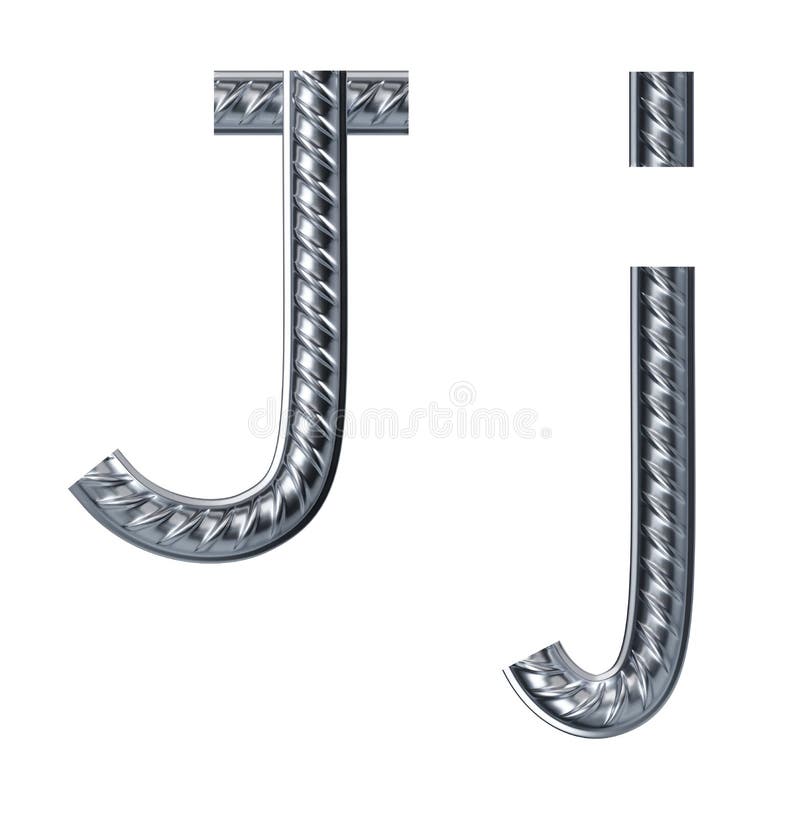 Letter J. Font from Construction Rebar Stock Illustration ...