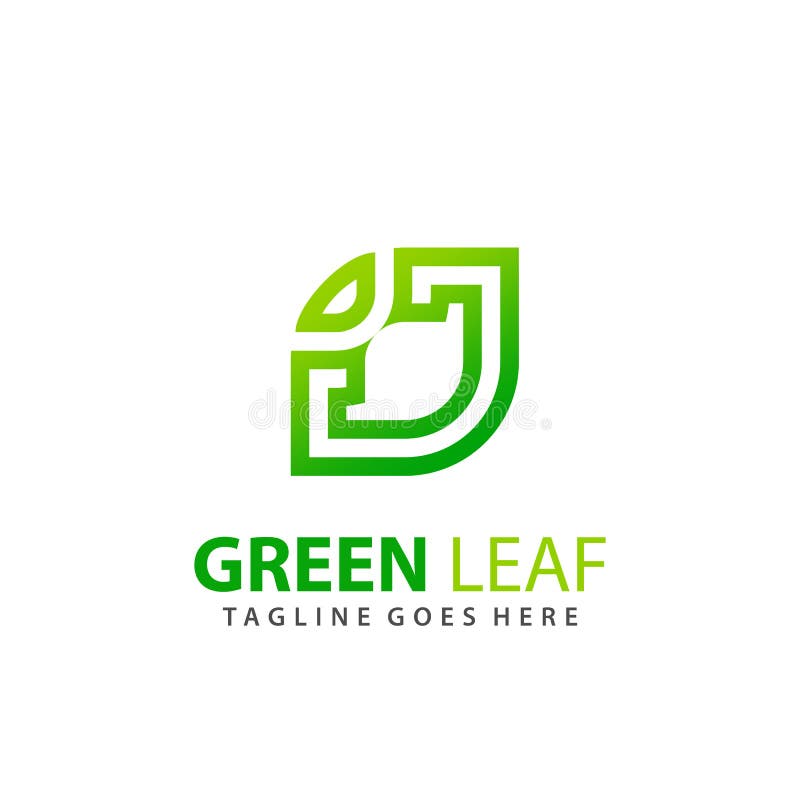 Letter J Green Leaf Monogram Logo Design Vector Illustration Stock ...