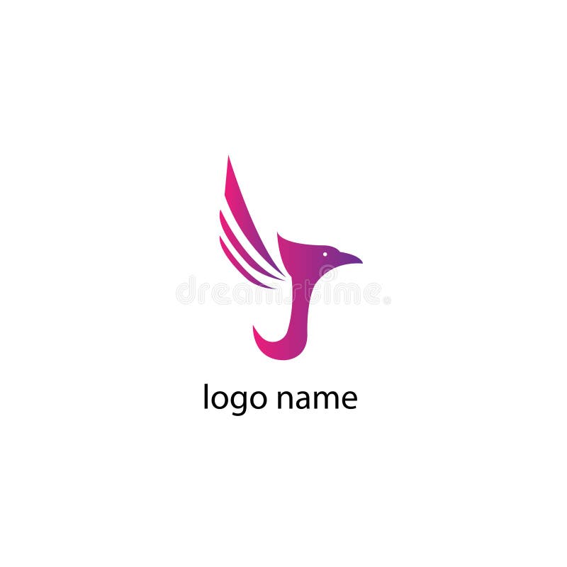Letter J Illustration Bird Logo Design Vector Template Stock Vector ...