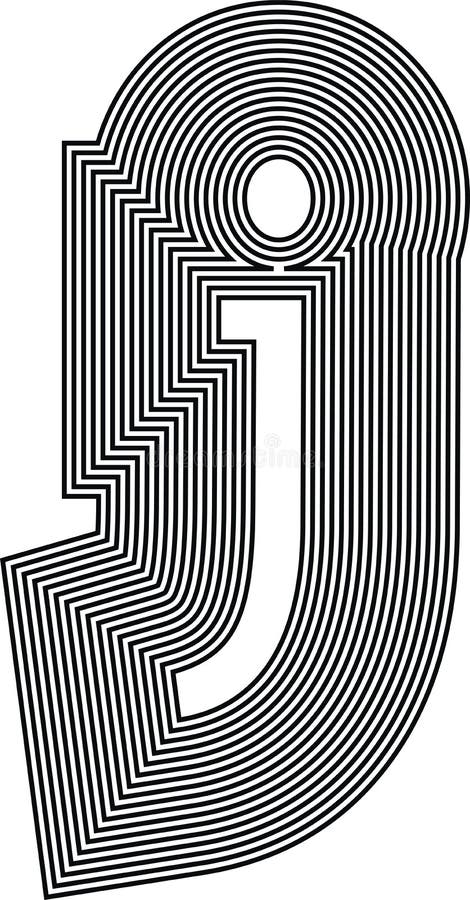 Letter J Line Logo Icon Design Stock Vector - Illustration of mess ...