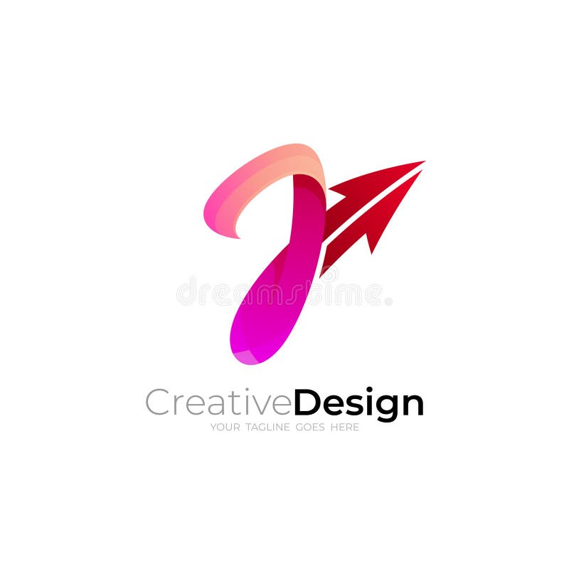Letter J Logo and Arrow Design Vector Stock Vector - Illustration of ...