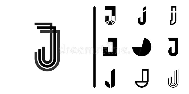 Letter J logo collection stock illustration. Illustration of icon ...