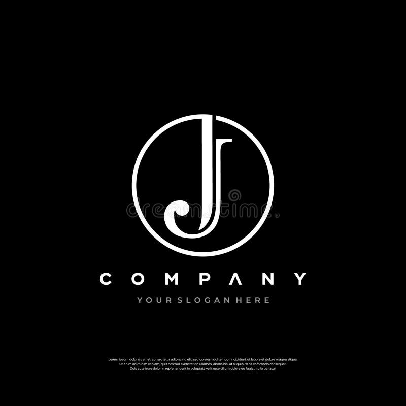 Letter J Logo Design Circle Stock Vector - Illustration of white ...