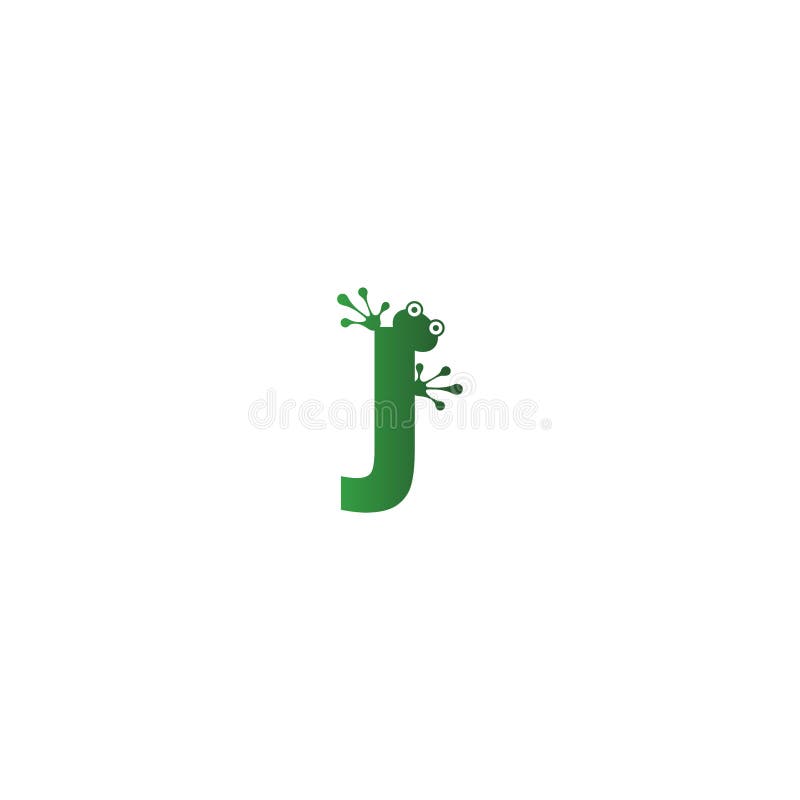 Letter J Logo Design Frog Footprints Concept Stock Vector ...
