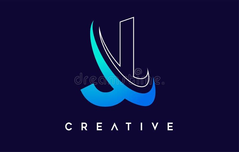 Letter J Logo. J Letter Design Vector with Blue Swash Vector Stock ...