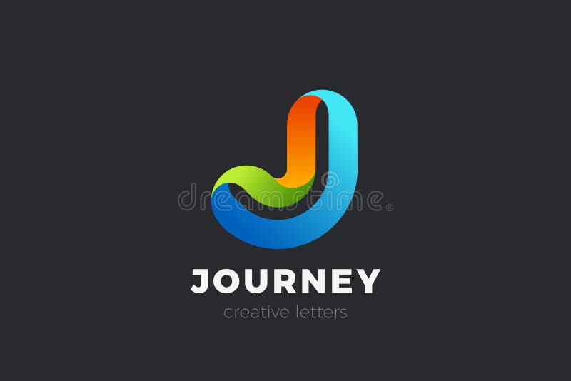 Letter J Logo Design Vector Template Ribbon Font Style Typography Stock ...