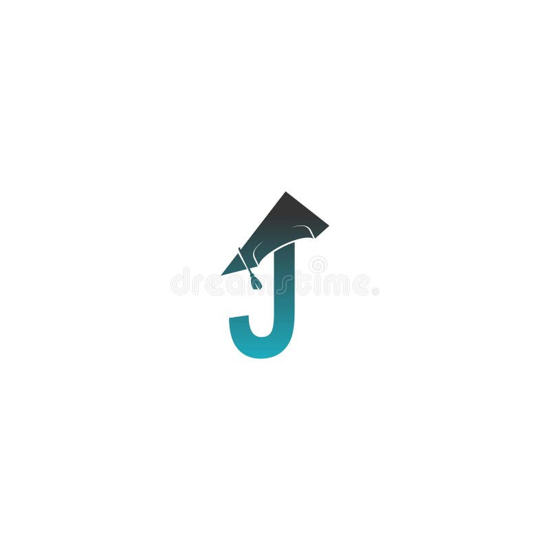 Letter J Logo Icon with Graduation Hat Design Vector Stock Vector ...