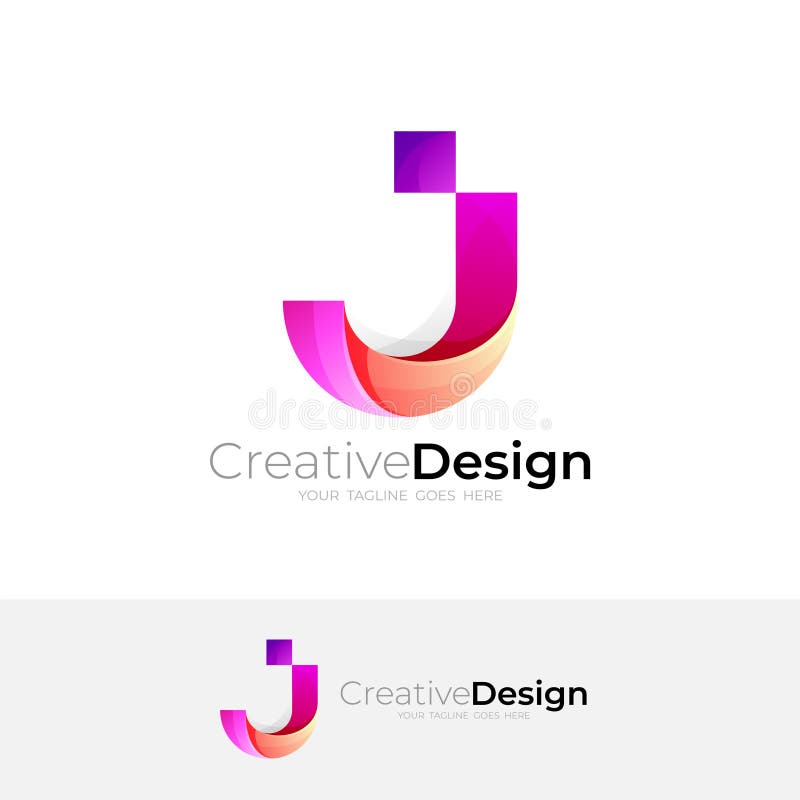 Letter J Logo with Simple Design Technology, 3d Style Stock Vector ...