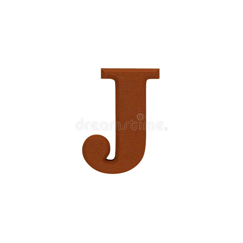 Letter J Made of Cloth, Tissue Texture, 3d Illustration Stock ...