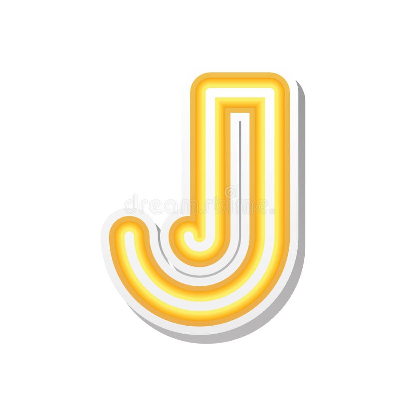 Letter J in Orange Neon Font Stock Vector - Illustration of illuminated ...