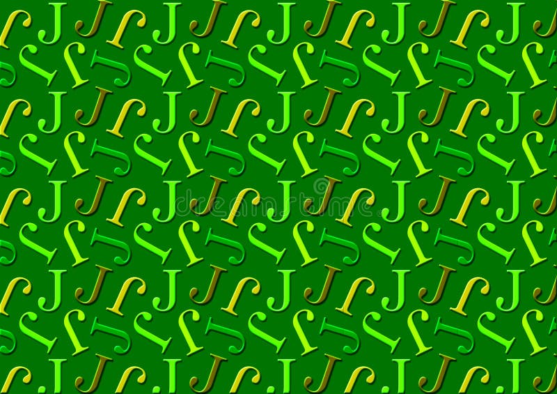 Letter J Pattern in Different Colored Green Shades for Wallpaper Stock ...