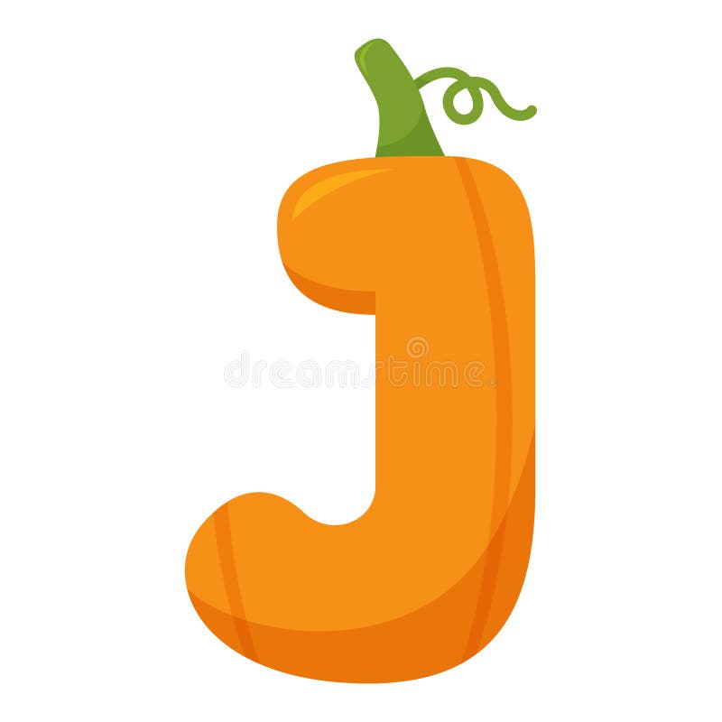 Letter J Pumpkin, Vector Illustration Stock Vector - Illustration of ...