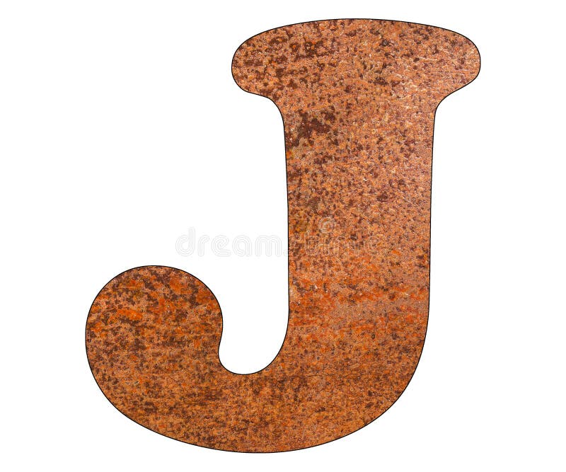 Letter J with Rusty Metal Background Stock Photo - Image of rust, sheet ...