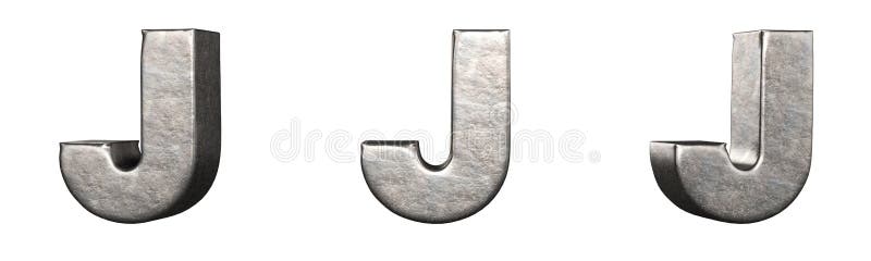 Letter J from a Scratched Iron Letters Collection. Isolated Stock ...