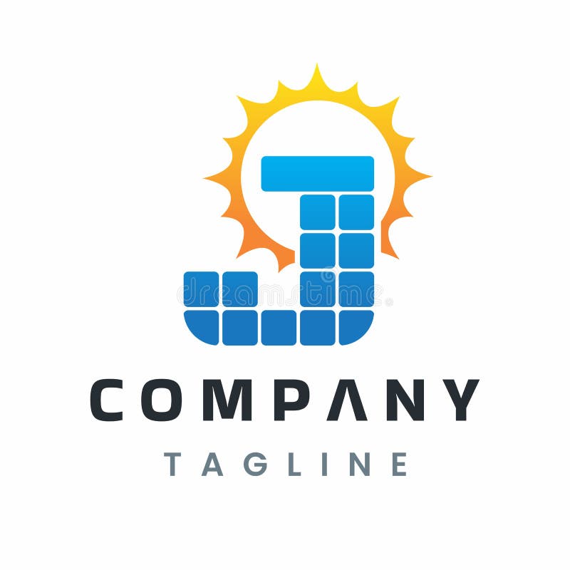 Letter J Solar Energy Logo, Solar Power Panel Design Stock Vector ...