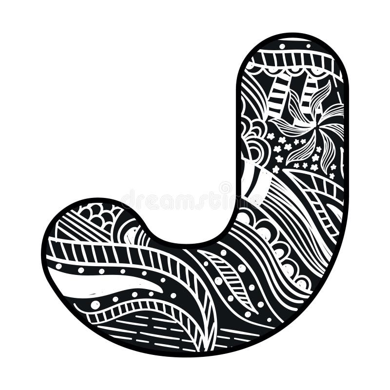 Letter J. Vector Illustration Decorative Design Stock Vector ...