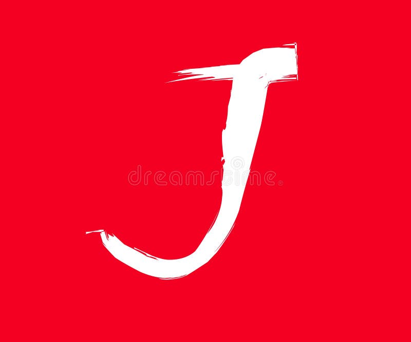 Letter J White in Red Background Stock Illustration - Illustration of ...