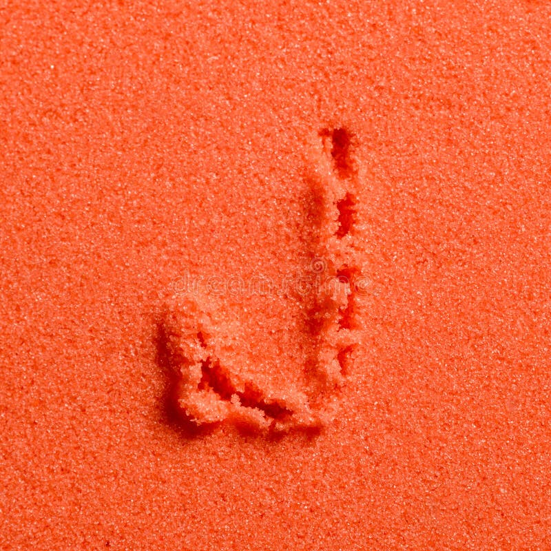 Letter J Written on Orange Sand Stock Photo - Image of spelled, letter ...