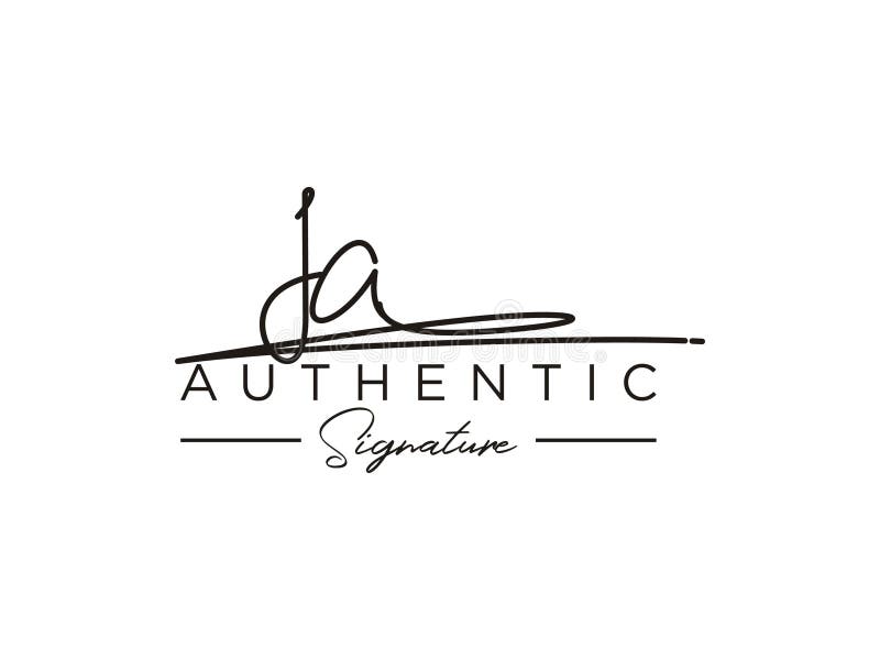 Letter JA Signature Logo Template Vector Stock Vector - Illustration of ...