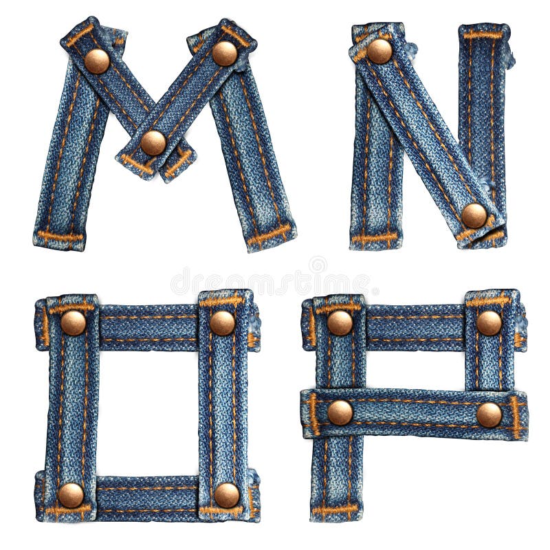 Jeans alphabet upper case stock vector. Illustration of blue - 27142402