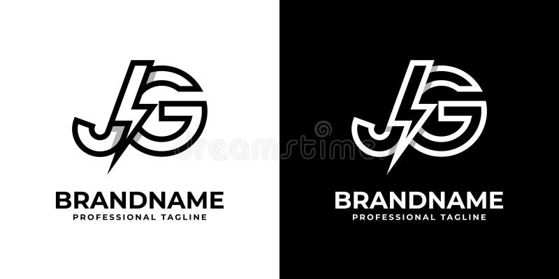 Letter JG Thunderbolt Logo, Suitable for Any Business with JG or GJ ...