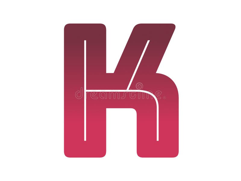 Letter K of the Alphabet Made with a Color Gradient from Red Tot Pink ...